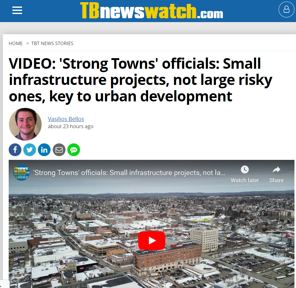 News Coverage of Strong Towns' Event in Thunder Bay, Ontario (video) – Strong Towns Action Lab