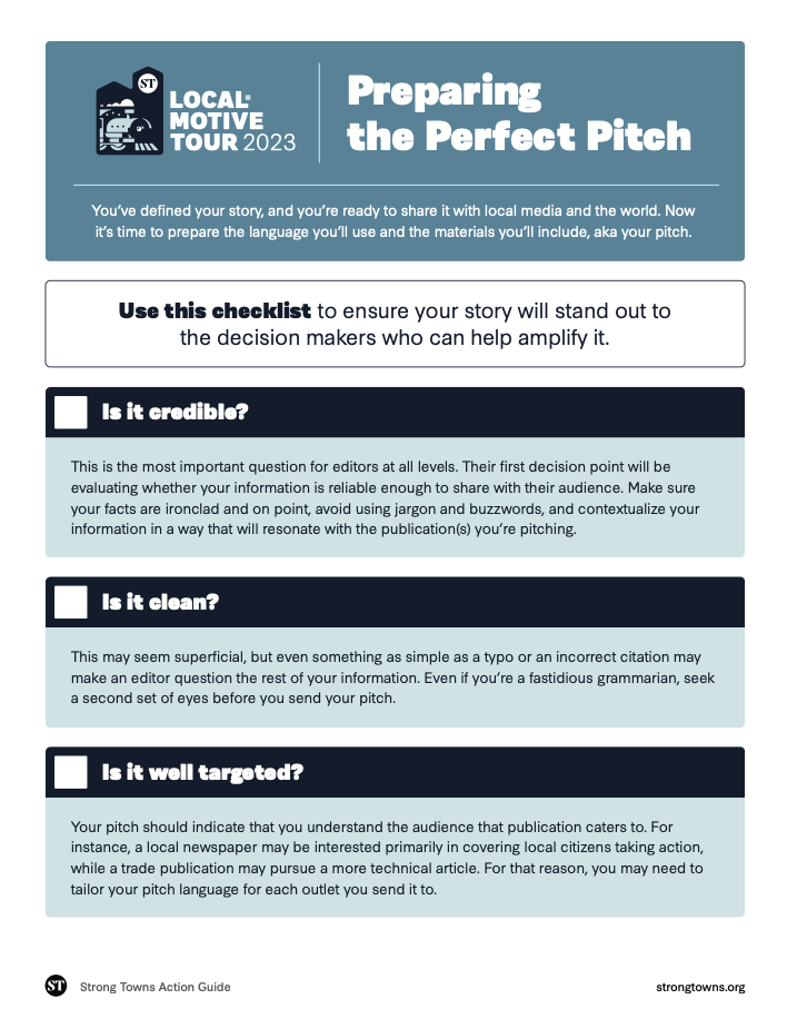 "Preparing the Perfect Pitch" (Local-Motive Action Guide) – Strong ...
